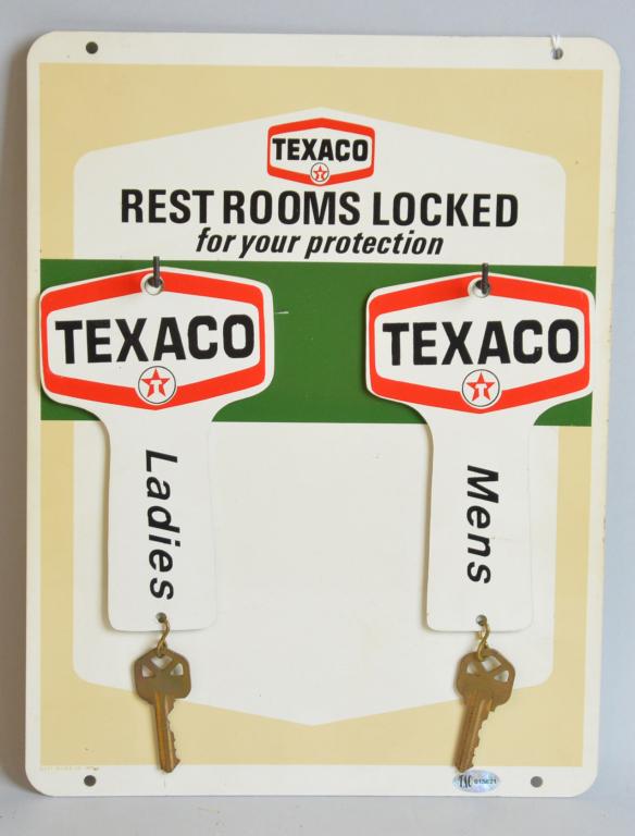 Texaco Rest Room Key Board W/keys (tac)