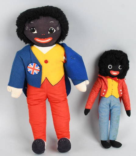 2 Vintage Golliwog Cloth Dolls