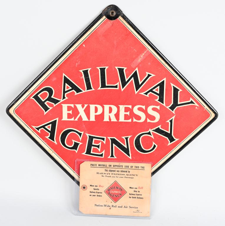 Railway Express Agency Sign & Waybill Tag