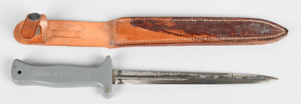 Wwii Us Anderson Fighting Knife With Scabbard