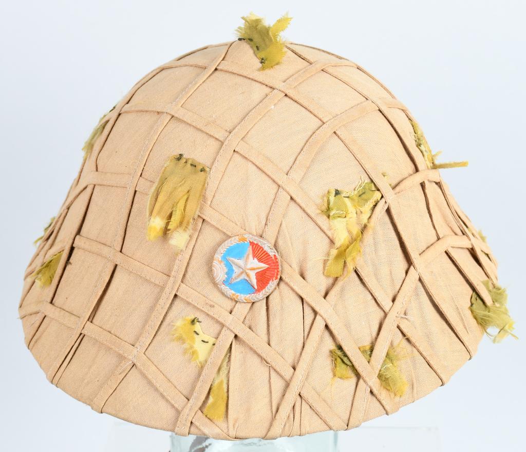 Vietnam War Nva Pith Helmet With Camo Net Cover