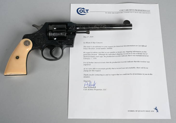 Wm. Gough Engraved Colt Offical Police Revolver
