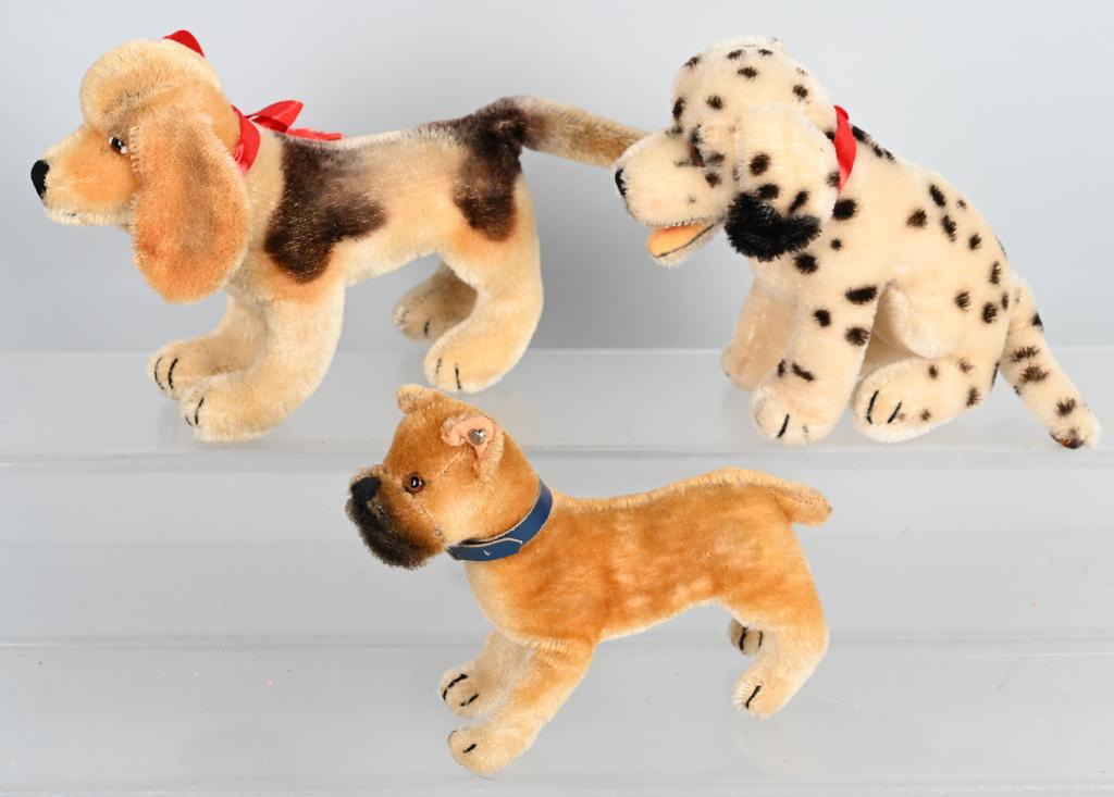 3 Vintage Steiff Dogs