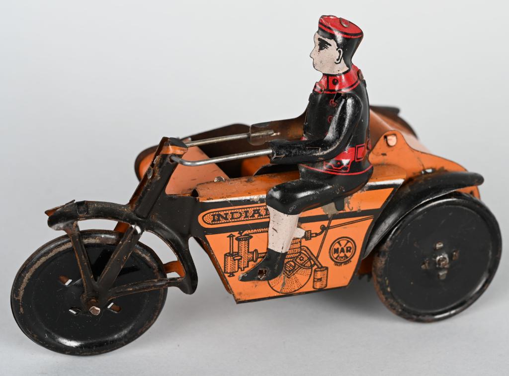 Marx Tin Windup Indian Motorcycle W/ Sidecar