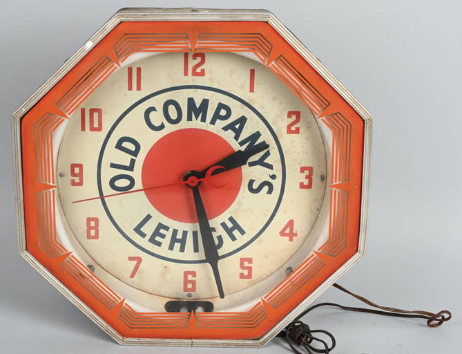 Old Leigh Company (coal) Octagon Neon Clock