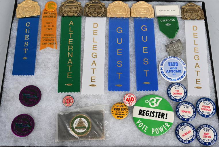 Afl Cio Union Covention Delegate Badges & More