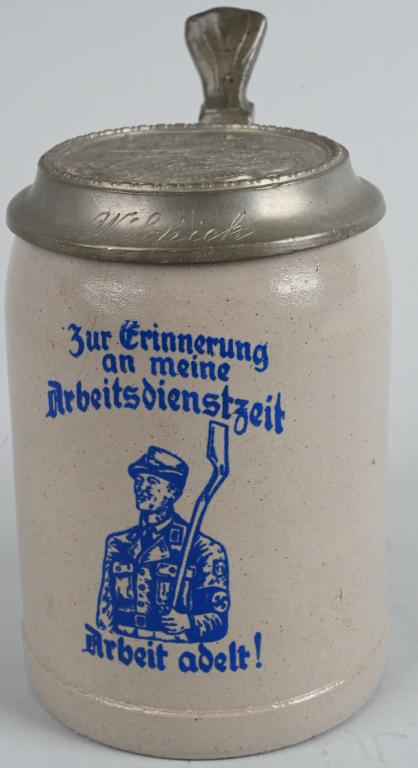 WWII NAZI GERMAN RAD .5 LITER BEER STEIN WW2 | Barnebys