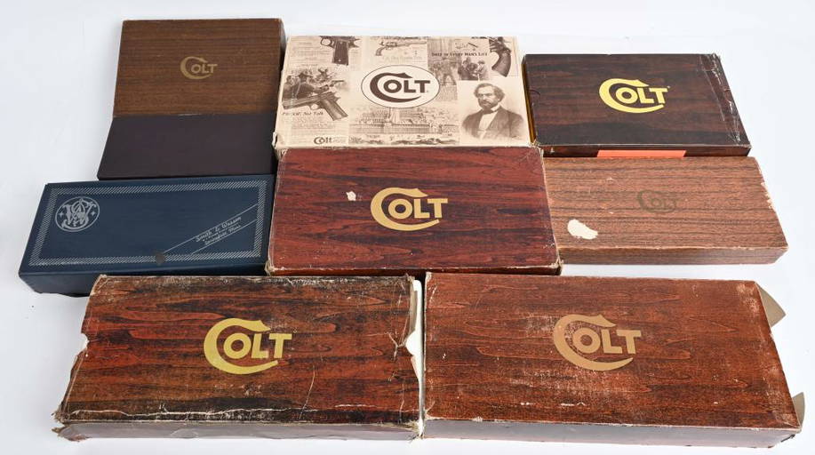 Lot (9) Original Colt / Smith & Wesson Boxes