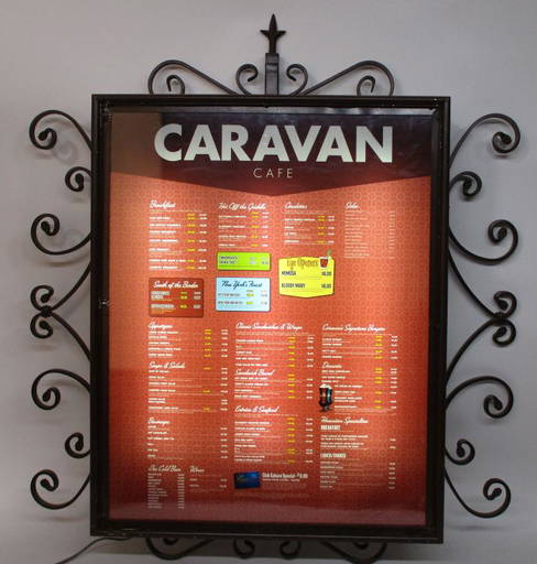 Caravan Cafe Lighted Menu Sign Sahara Casino