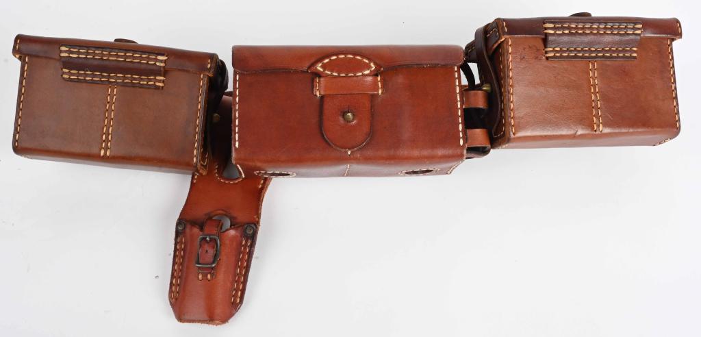 Wwii Japanese Leather Belt Rig Ammo Pouches Ww2