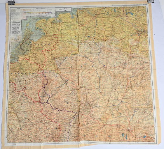 Wwii Escape And Evasion C/d Map D Day Used Ww2