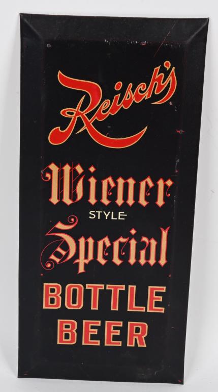 For Auction: REISCH'S BOTTLE BEER TIN SIGN (#0224) on Jun 05, 2021 ...