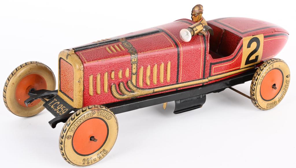 14" Tipp Co Tin Windup #2 Boat Tail Race Car