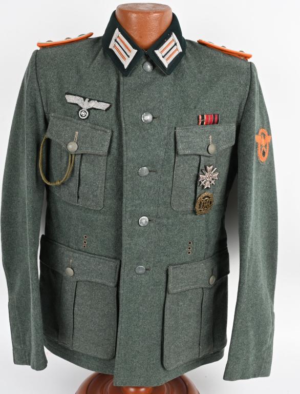 Wwii German Field Police Officer Uniform Tunic Ww2