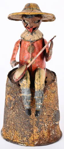 Gunthermann Tin Windup Banjo Player On Stump
