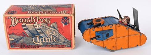 Marx Tin Windup Doughboy Tank W/ Box