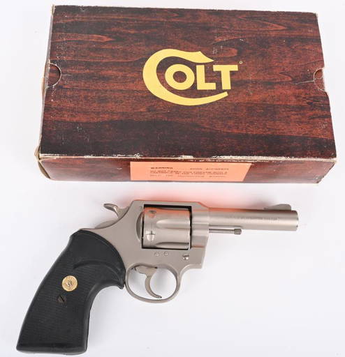Boxed Satin Nickel Colt Lawman Mk Iii Revolver