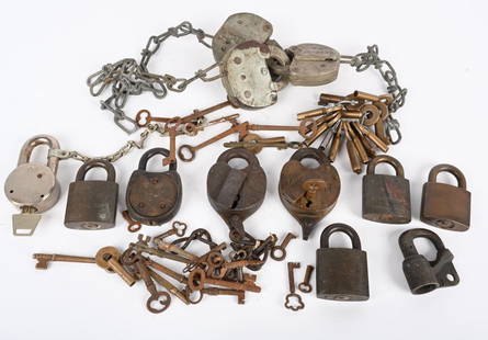 Lot Of 14 Railroad Locks, All With Keys