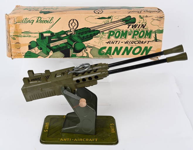 Marx Pom Pom Anti Aircraft Cannon W/ Box