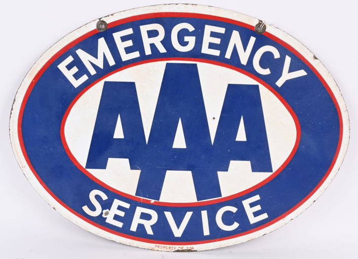 Aaa Emergency Service Porcelain Sign