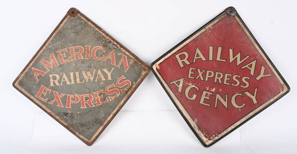 Vintage American Railway Express Cardboard/steel Sign