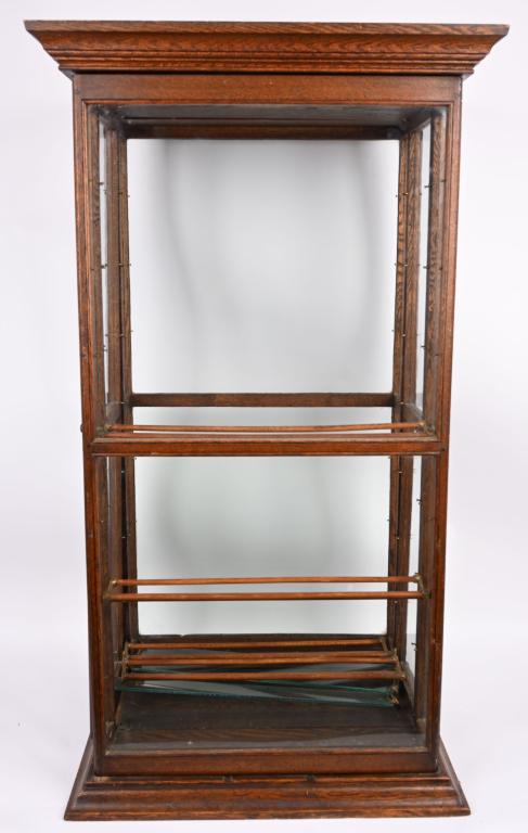 Antique General Store Oak Ribbon Display Case