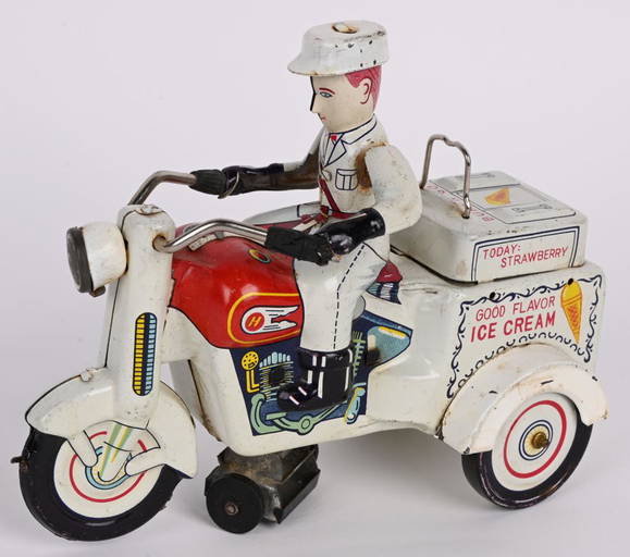 Japan Tin Windup Ice Cream Motorcycle Delivery