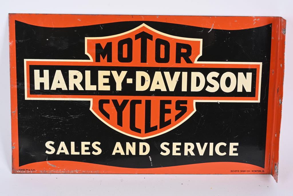 Harley Davidson Ds Tin Flange Sign