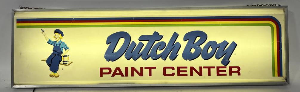 Vintage Dutch Boy Paint Lighted Sign
