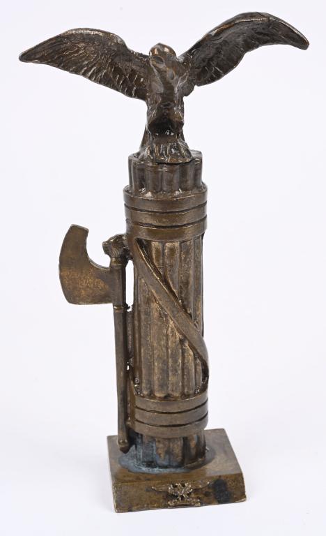 Wwii Italian Waffen Ss Bronze Statue W Eagle Ww2