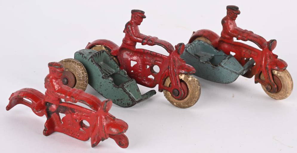 Hubley Cast Iron Cop Motorcycle Lot