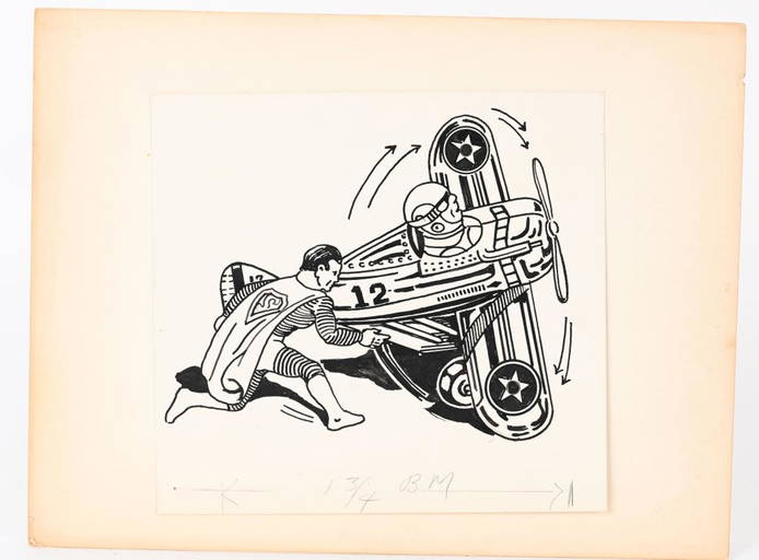 MARX SUPERMAN ROLLOVER PLANE CONCEPT DRAWING (#0333B) on Dec 10, 2022 ...