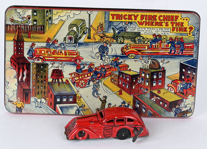MARX TRICKY FIRE CHIEF CAR ON PLATFORM - Jan 07, 2023 | Milestone ...