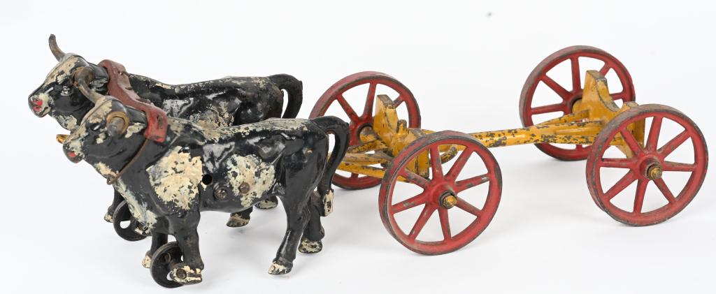 HUBLEY CAST IRON OX DRWAN LOG WAGON (#0611) on Jan 07, 2023 | Milestone ...