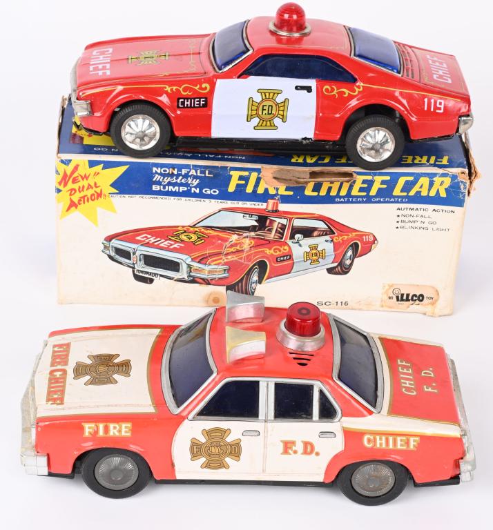 2 Japan Battery Op Fire Chief Cars