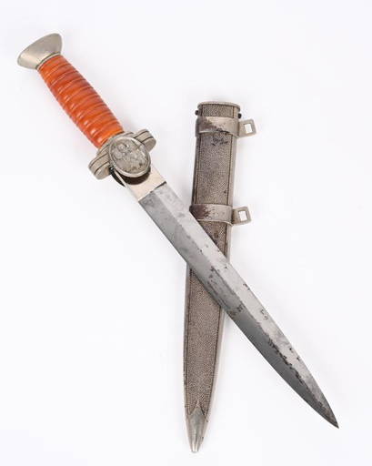 Wwii Nazi German Red Cross Dagger & Scabbard Ww2