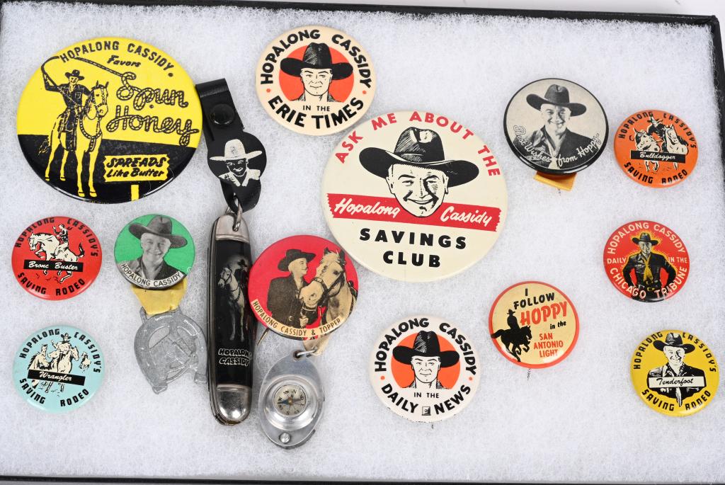 14 Hopalong Cassidy Pinbacks & Premiums