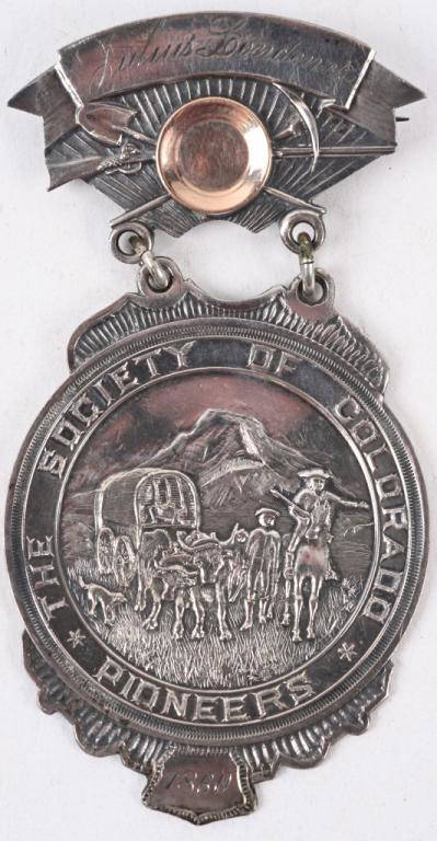 1860 Society Of Colorado Pioneers Badge Named Auction