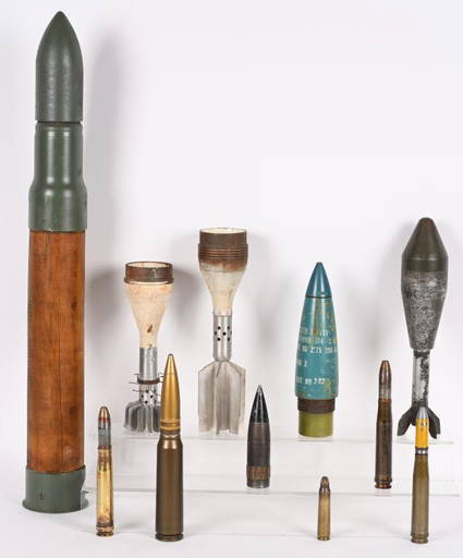 Us German Ordnance Lot 20mm Rocket Usn Wood Shell