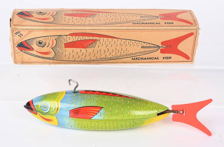 Chein Tin Windup Fish W/ Box