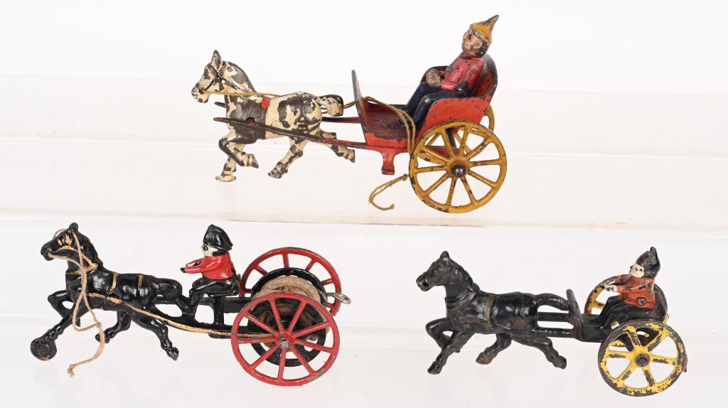 3 Wilkins Brownie Horse Drawn Wagons & Carts