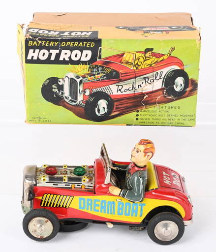 Japan Battery Op Hot Rod W/ Box