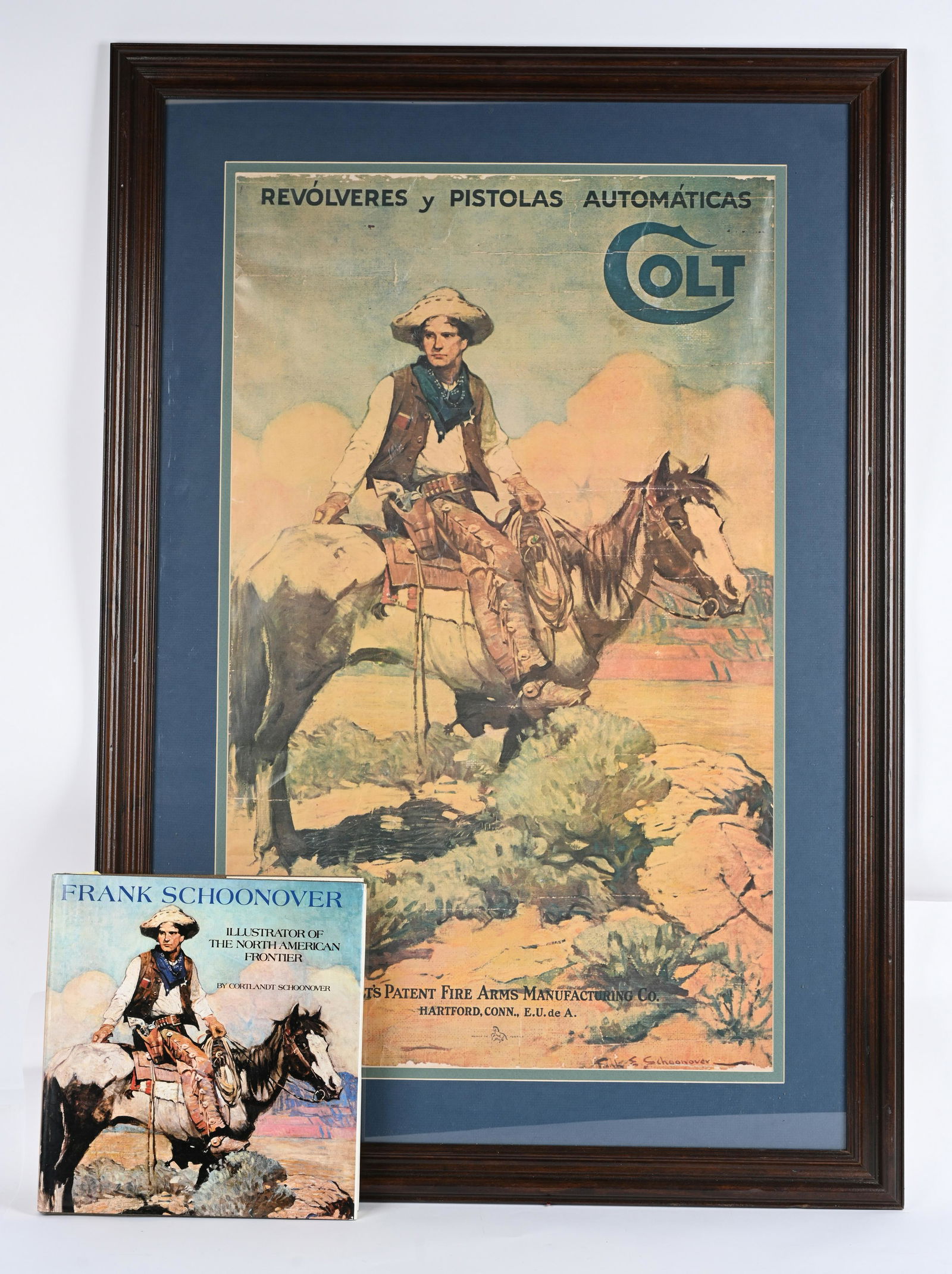 Framed Frank Schoonover Colt Tex & Patches Poster Auction