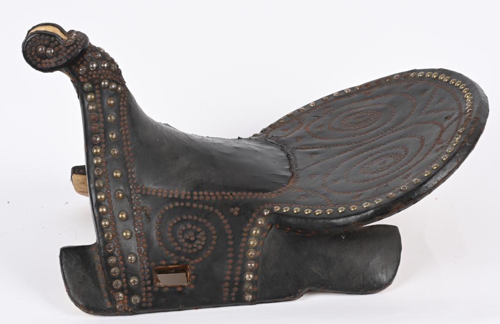 Spanich Colonial Hand Decorated Leather Saddle Auction