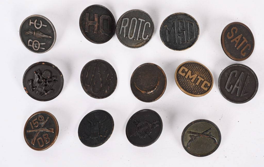 Wwi Us Army Collar Disk Lot Mp Commissary Db Ww1 Auction