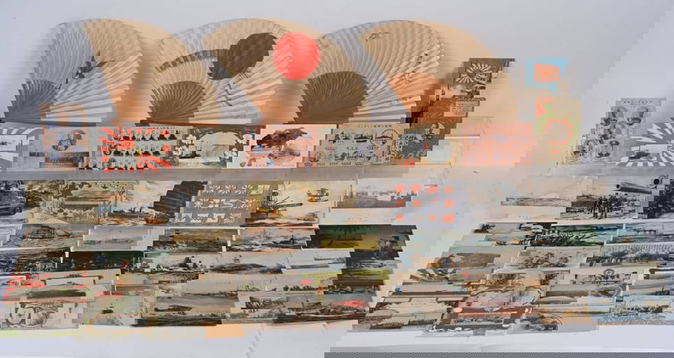 Wwii Imperial Japanese Postcard Lot W Fans Ww2