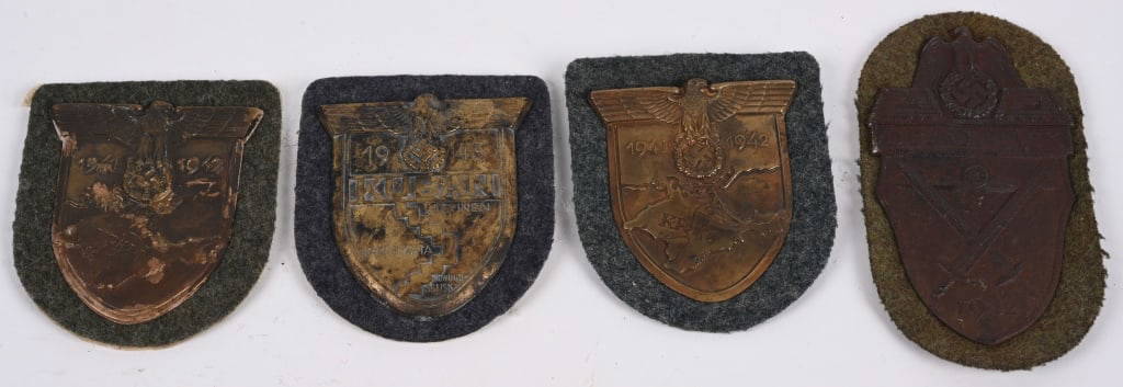 Wwi Nazi German Krim Kuban Demjansk Shield Lot Auction