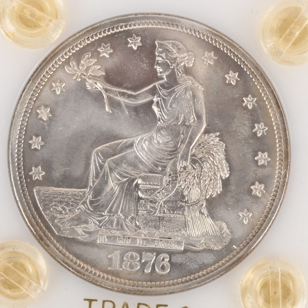 1876 Silver Trade Dollar, Higher Grade Auction