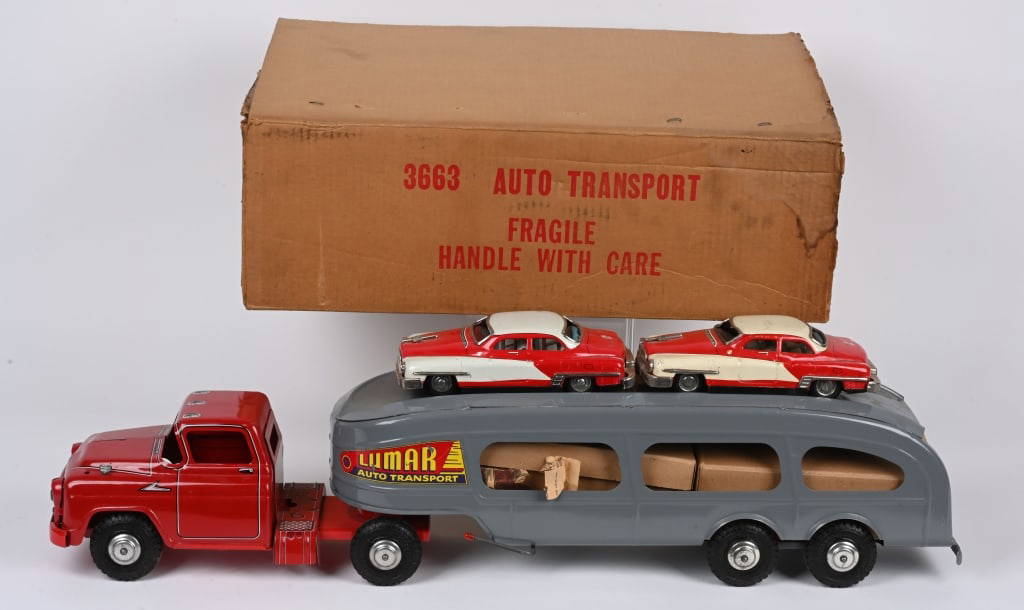Lumar Auto Transport & Tin Friction Cars W/ Box Auction