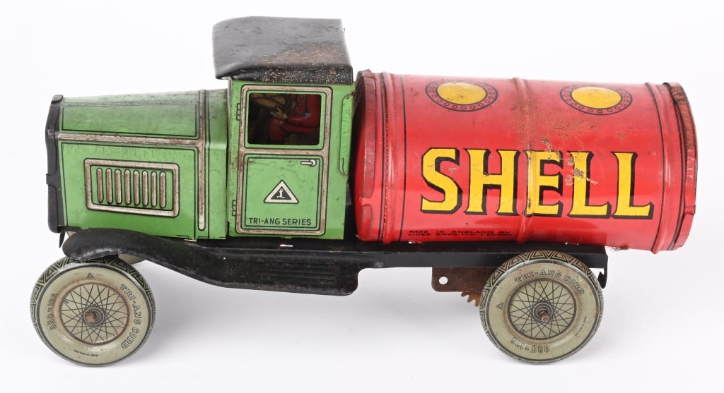 Tri-ang Tin Clockwork Shell Gasoline Tanker Auction